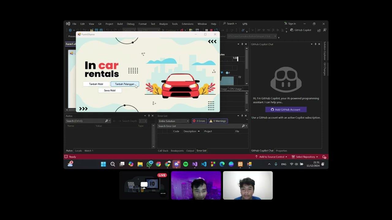 PROJEK UAS PEMROGRAMAN VISUAL (VB.NET) - APLIKASI RENTAL MOBIL - YouTube