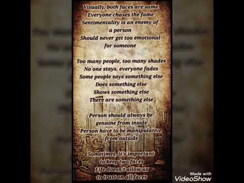 My 1st poem II Two Faces of a Man - YouTube