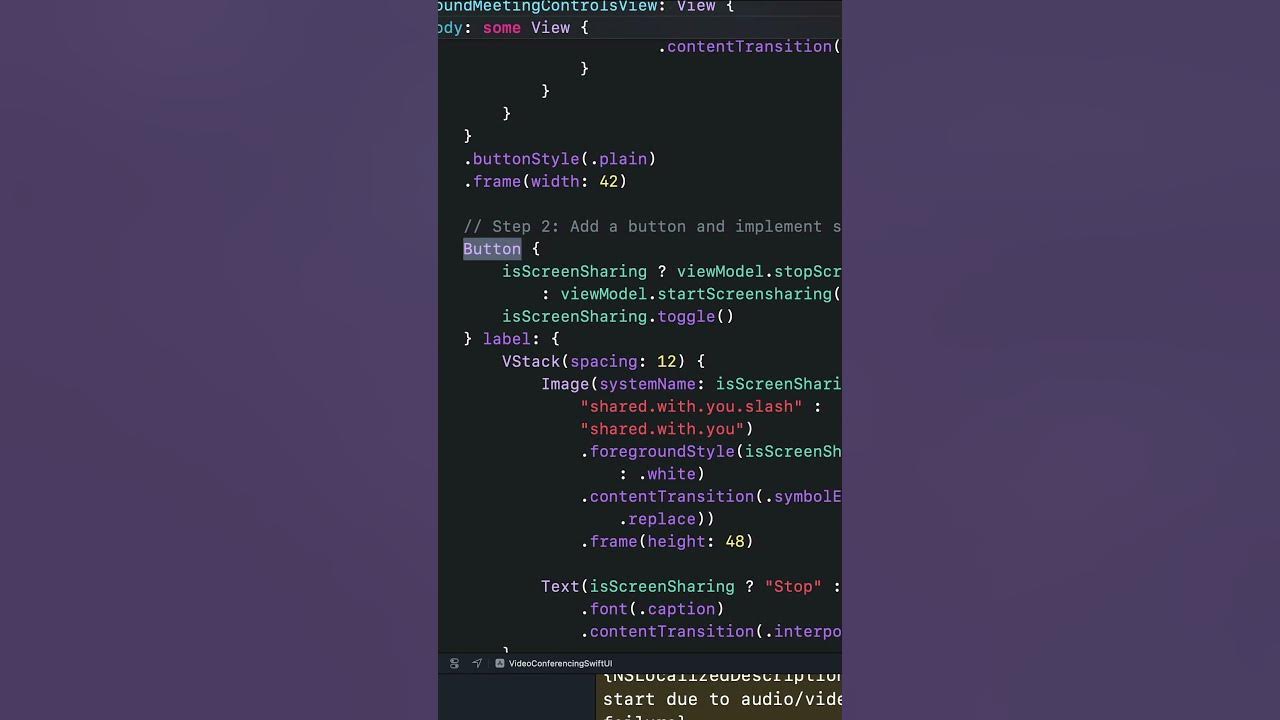 Integrate Screen Sharing Into A Swiftui App Youtube