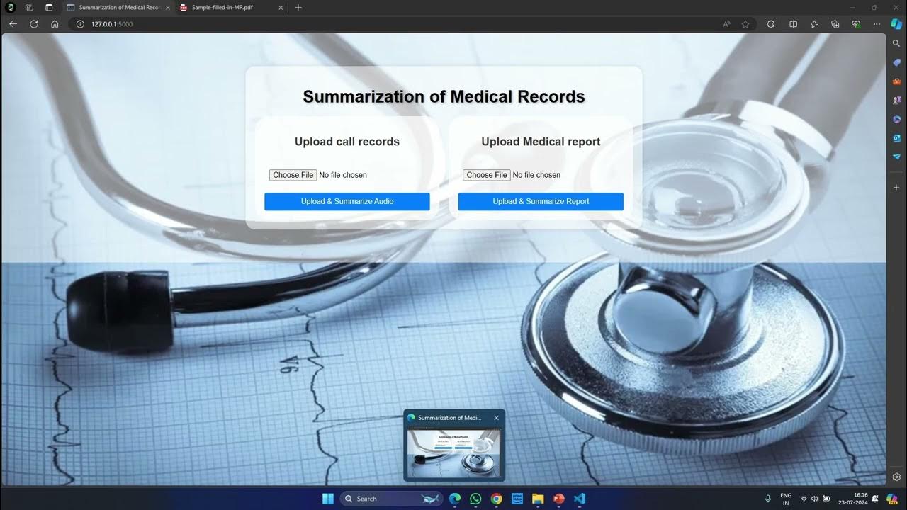 medical record summarization demo - YouTube