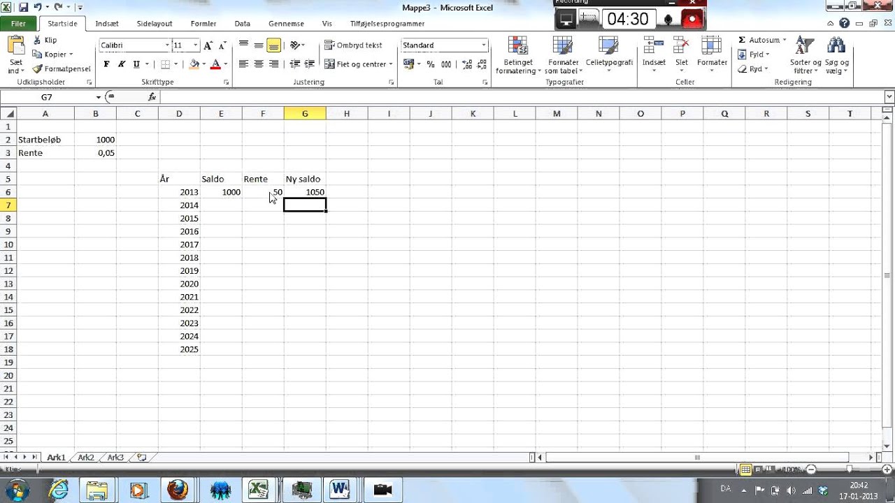 Renters rente i exel - YouTube