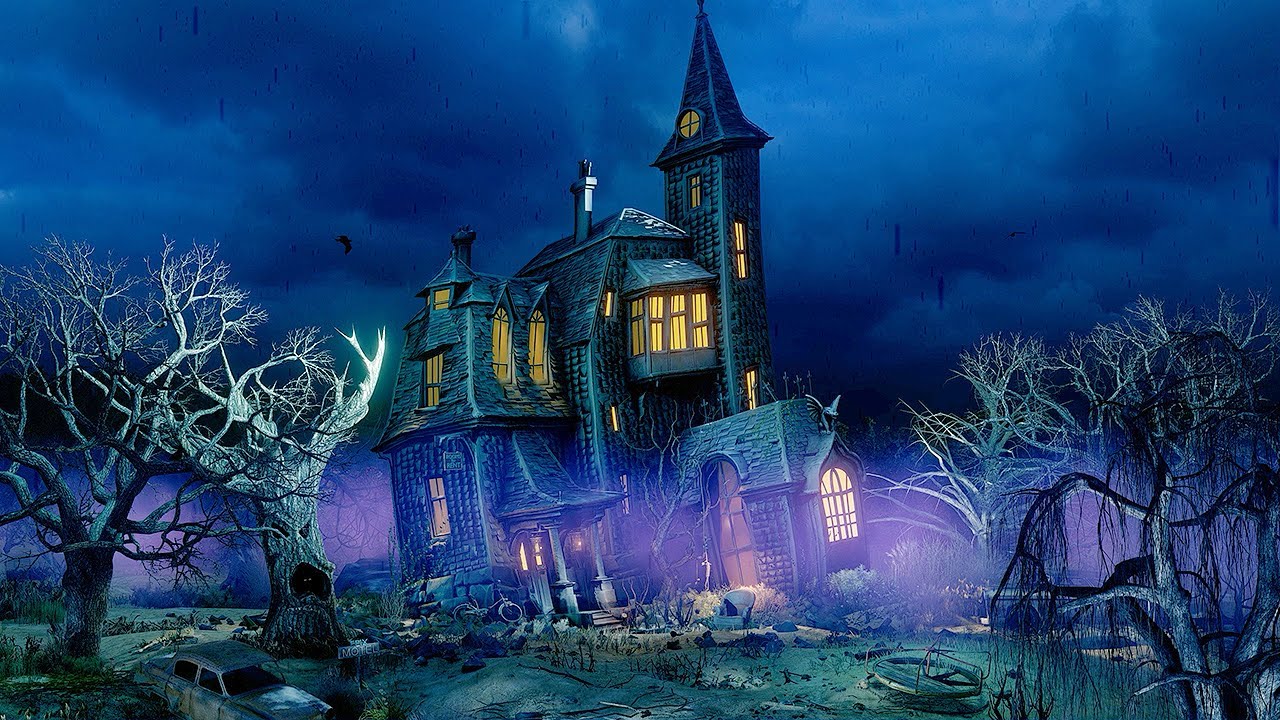 Spooky Motel Tour Ambience 👻🦇 with Rain & Relaxing Haunted Sounds 🏨 ...