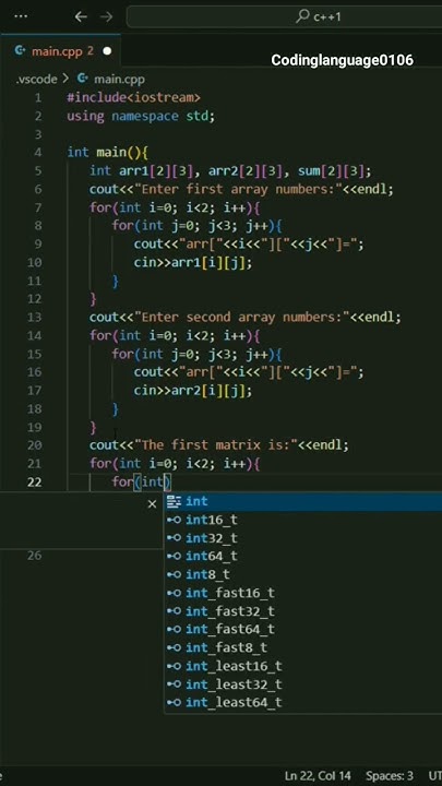 C++ program to find the smallest number in a Matrix #coding #programming #matrix #array - YouTube