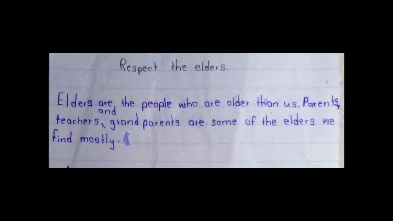 Essay about Respect the elders - YouTube