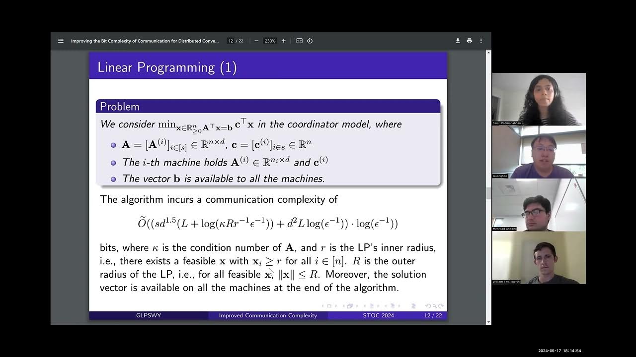 STOC24 6 D 5 Improving the Bit Complexity of Communication for Distributed Convex Optimization ...