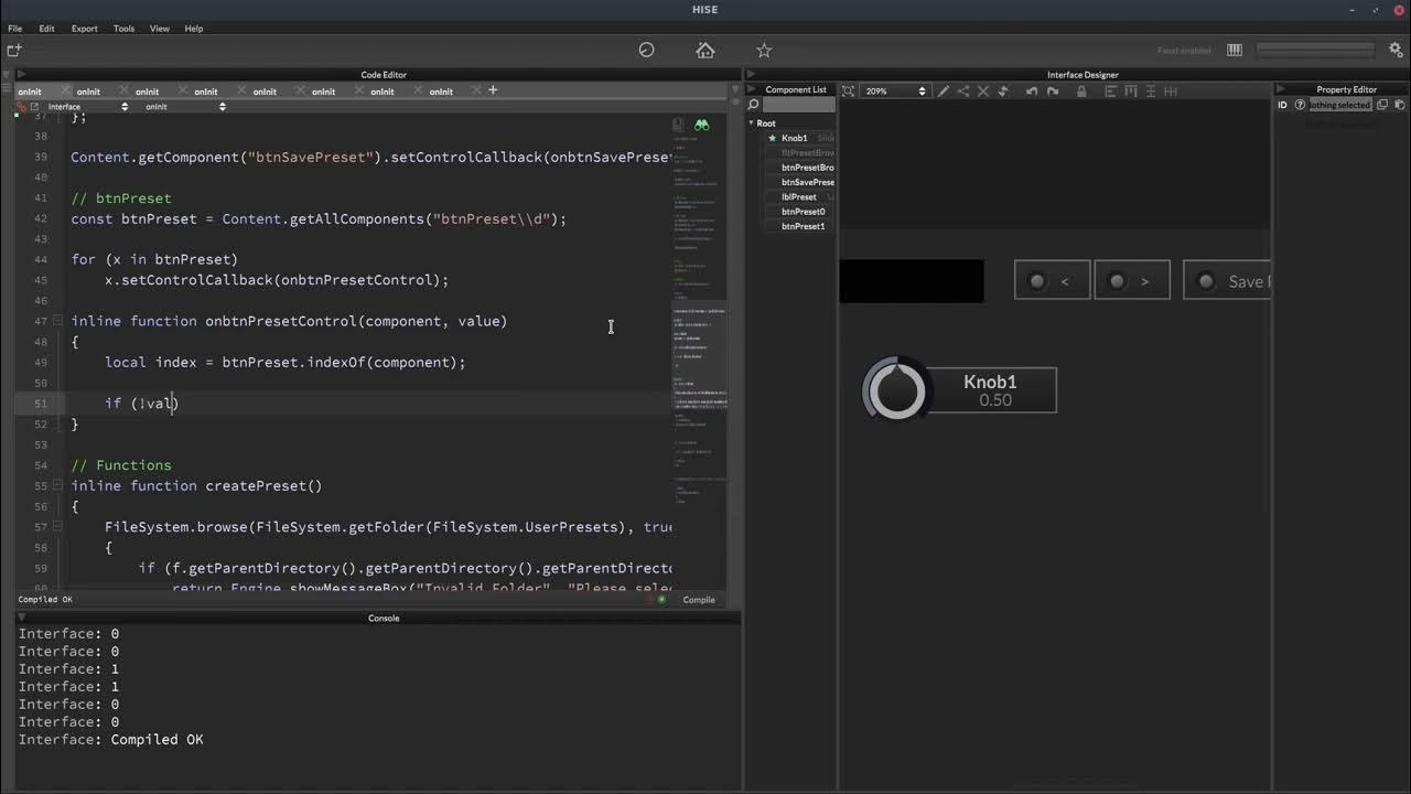 Implementing 'Load Previous' and 'Load Next' Preset Buttons in your HISE project - YouTube