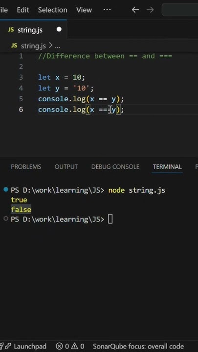 Js strict equality #interviewquestions #js #strings #programming #coding #javacodinginterview # ...