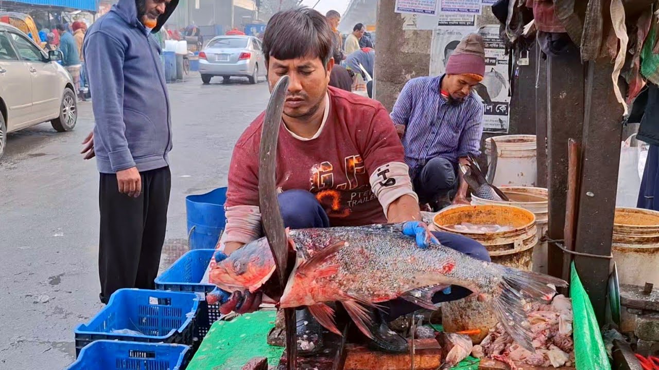 Nice fish cutting video ! big silver fish cutting video in Bangladesh ...