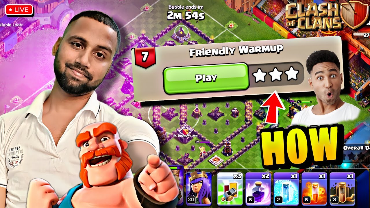 FRiendly WarMup COC ( CLASS OF CLANS ) 3 STAR ATTACK || RAJ SHARMA ...