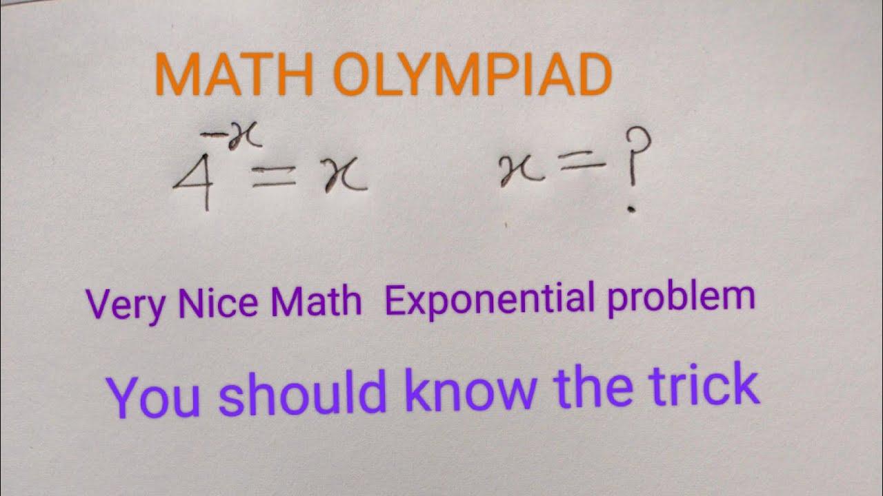 Indian//A Very Nice Math Exponential problem//Find the value of X//Know ...