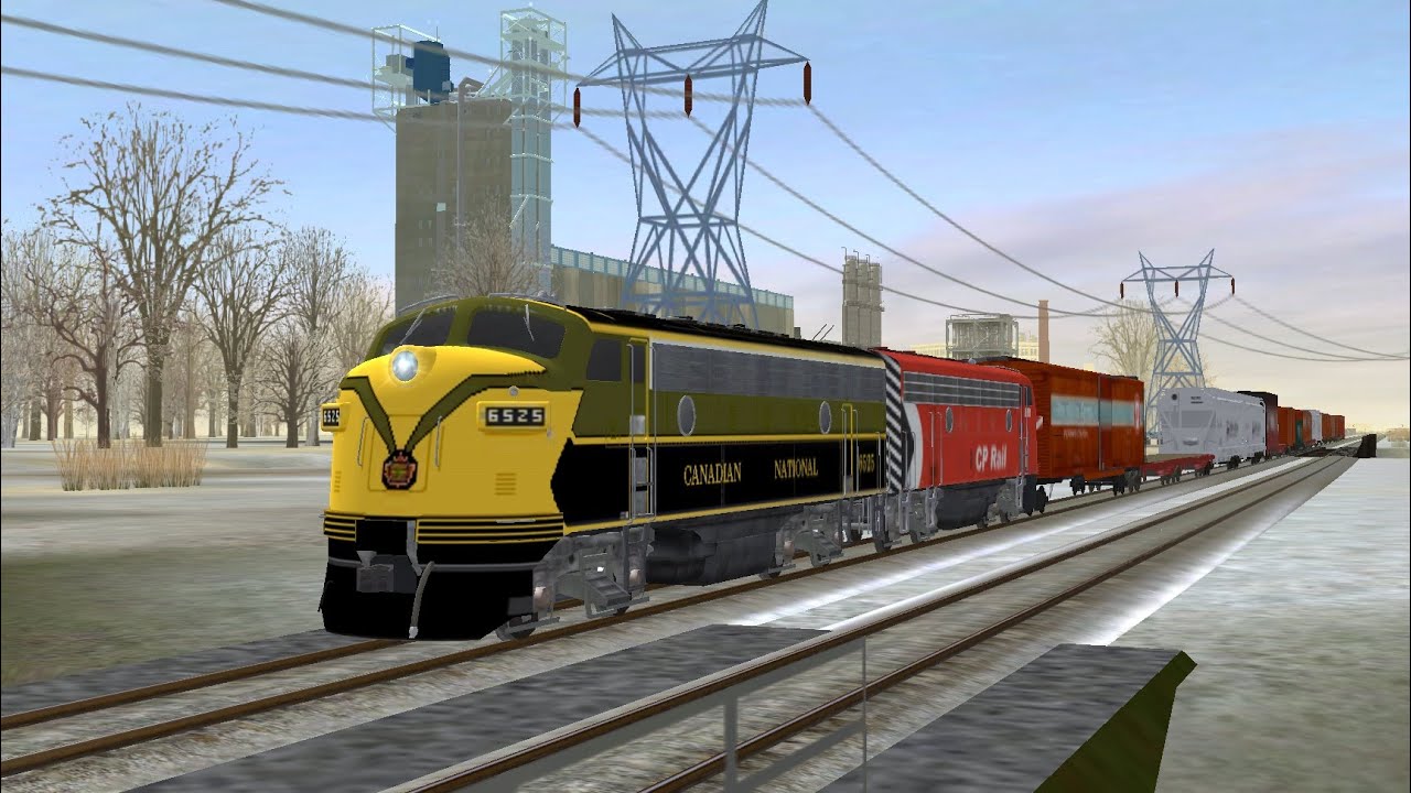 Trainz 2 CN FP9 #6525 pass by - YouTube