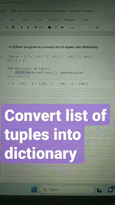 2 36 Convert List Of Tuples Into Dictionary Using Python Programming Easy Math Pythontutorial