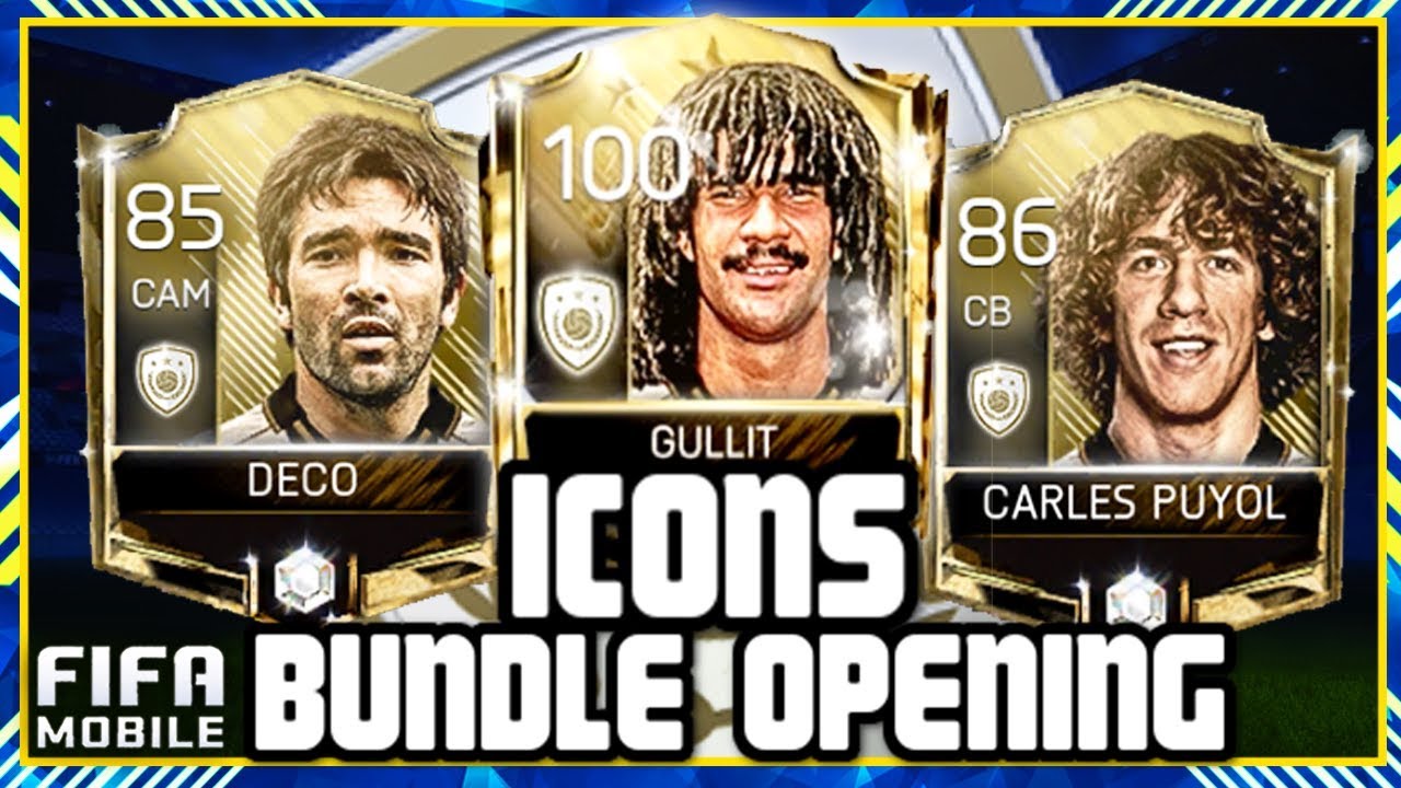 FIFA MOBILE 18 S2 NEW ICONS BUNDLE OPENING!! GULLIT, PUYOL & DECO ICONS ...