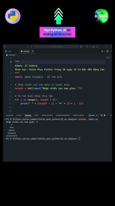 Vẽ tam giác với vòng lặp trong Python - YouTube