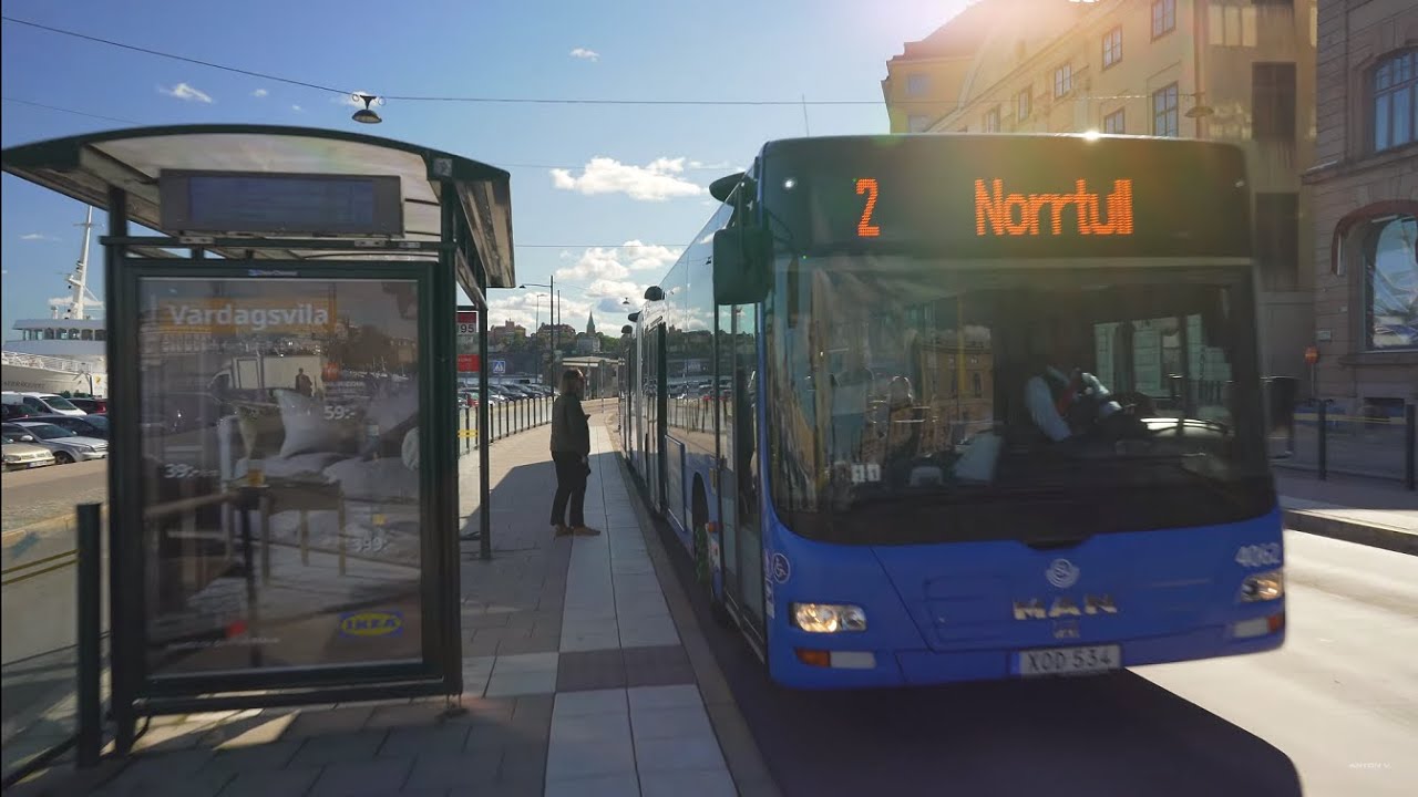 Sweden, Stockholm, bus 2 ride from Slottsbacken to Stureplan - YouTube