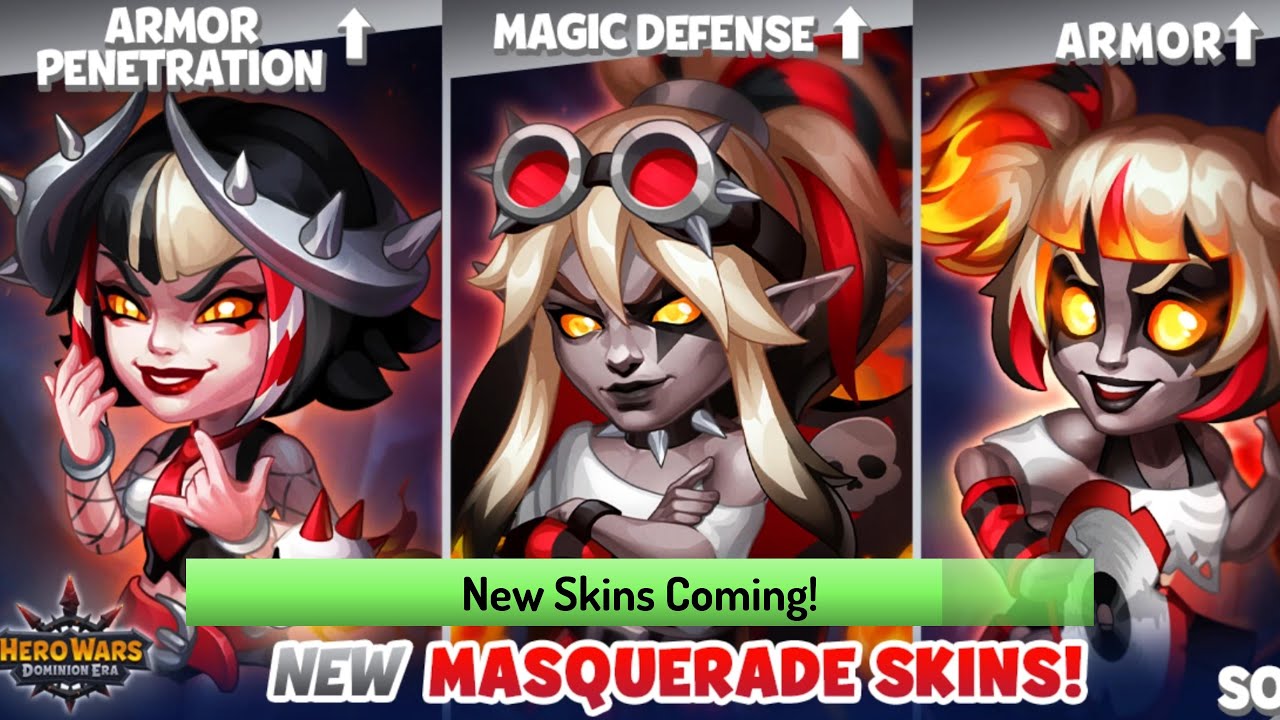 New Masquerade Skins Coming for Iris, Aiden, and Kayla — Hero Wars ...