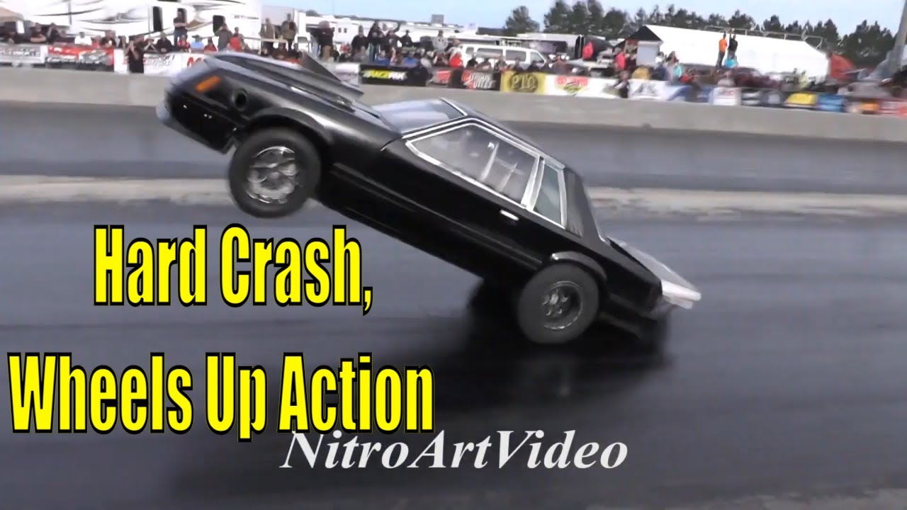 Hard Crash, Wheels Up Action Small Tire Drag Racing - YouTube