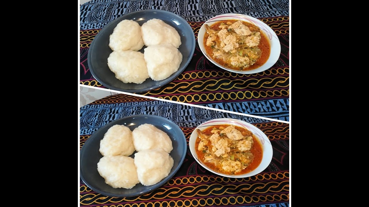 Foufou: la farine de manioc tamisée à la sauce gombo-Pistache à la ...