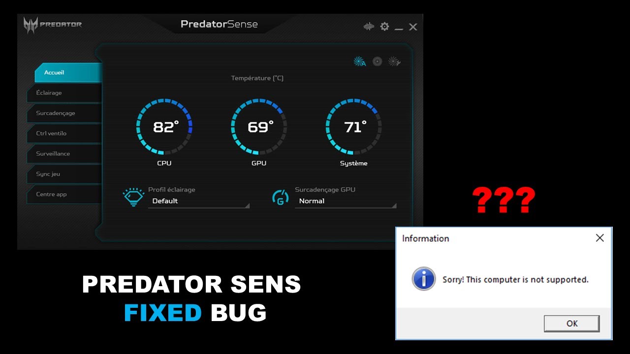 Acer Predator Sens | "Computer not supported" bug fixed - Tutorial ...