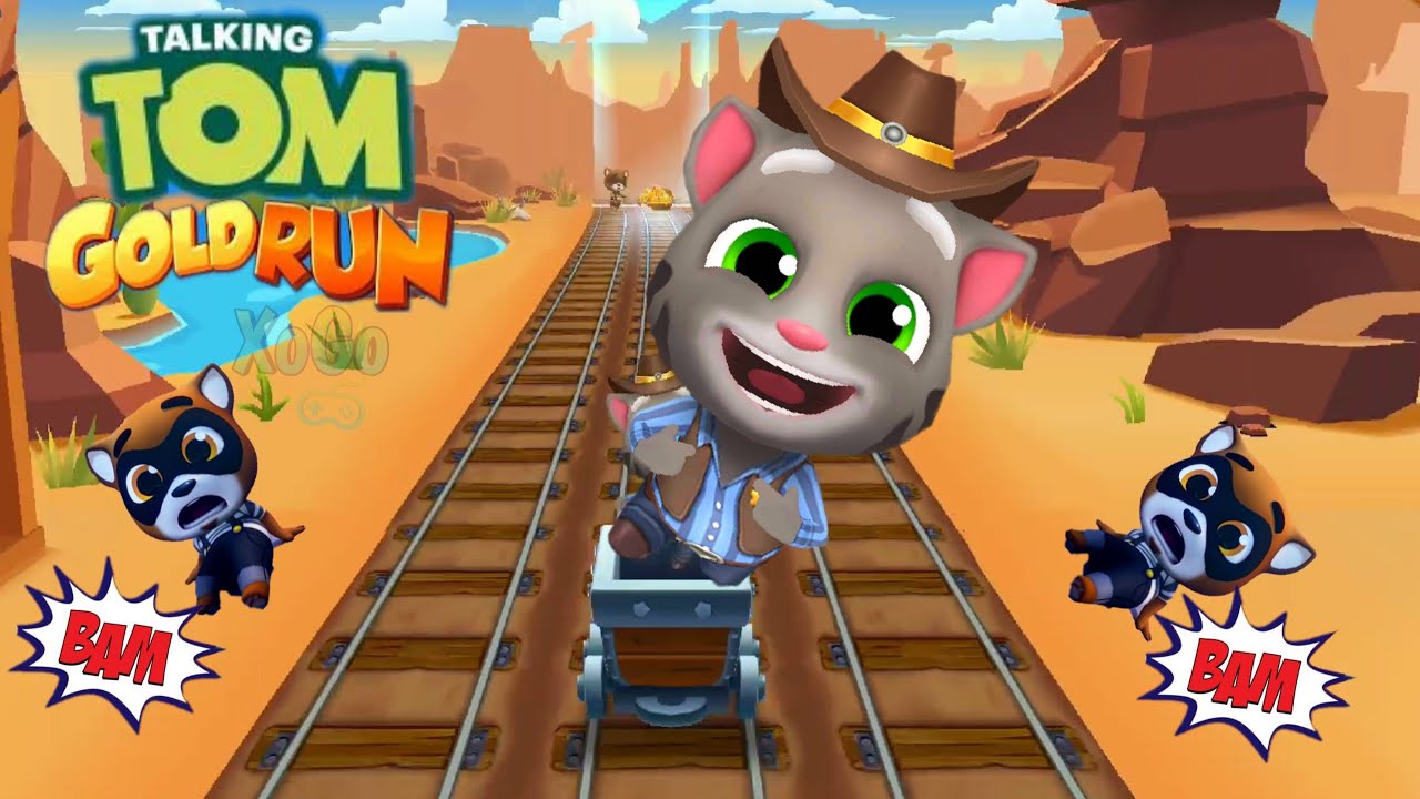 COWBOY TOM Fights Raccoon Gangs Run Fast | Talking Tom Gold Run - YouTube