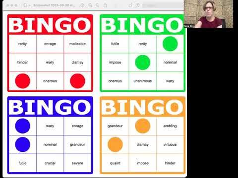 11+ bingo word game for teaching vocabulary - YouTube