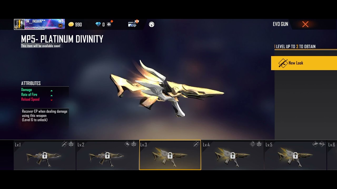 EVO PLATINUM DIVINITY MP5 SKIN 😍 - YouTube