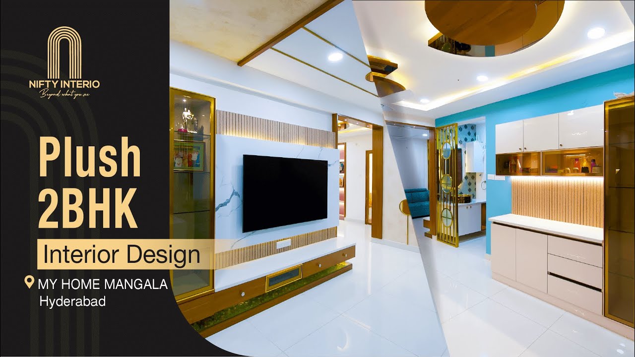 Gold Accent | 2BHK Home Interior Design in Hyderabad | My Home Mangala | Nifty Interio - YouTube
