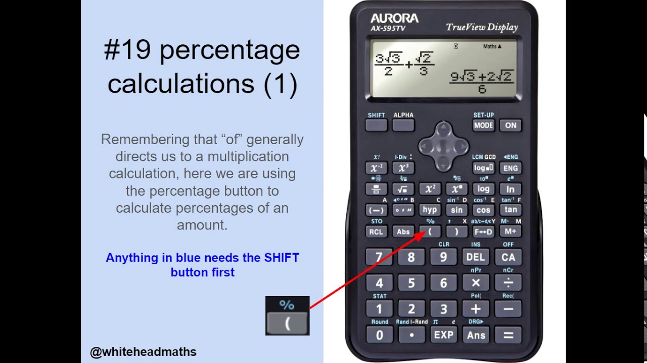 GCSE Calculator #19 - percentage calculations (1) - YouTube