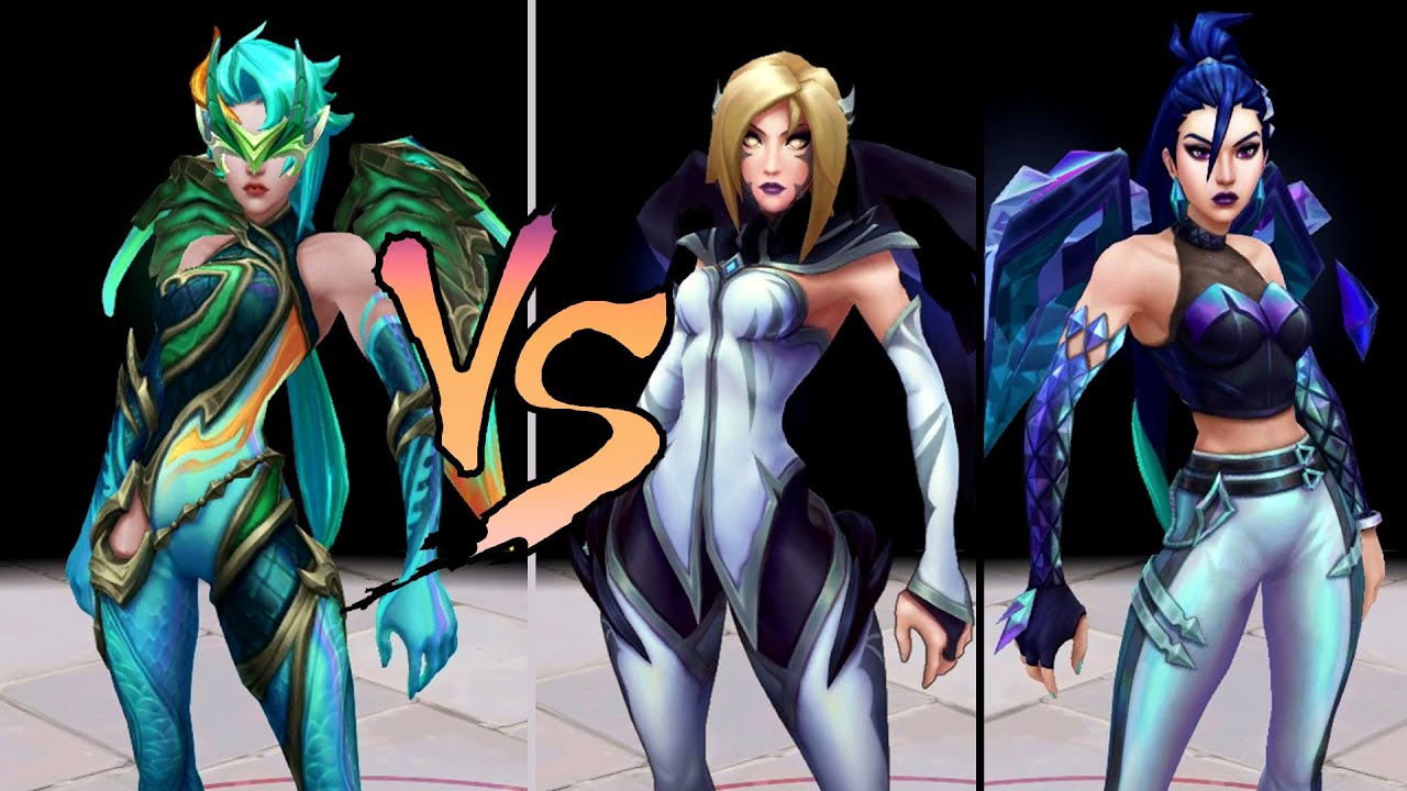 Lagoon Dragon Kai'Sa VS iG Kai'Sa & KDA ALL OUT Kai'Sa Skin Comparison Spotlight - League of ...