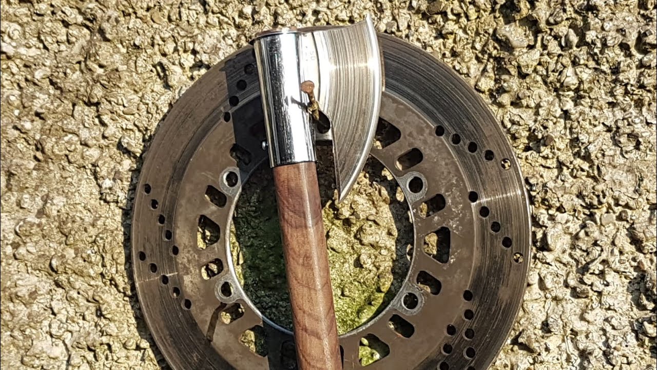 Making an axe from a motorcycle brake disc. Kawasaki chopper - YouTube