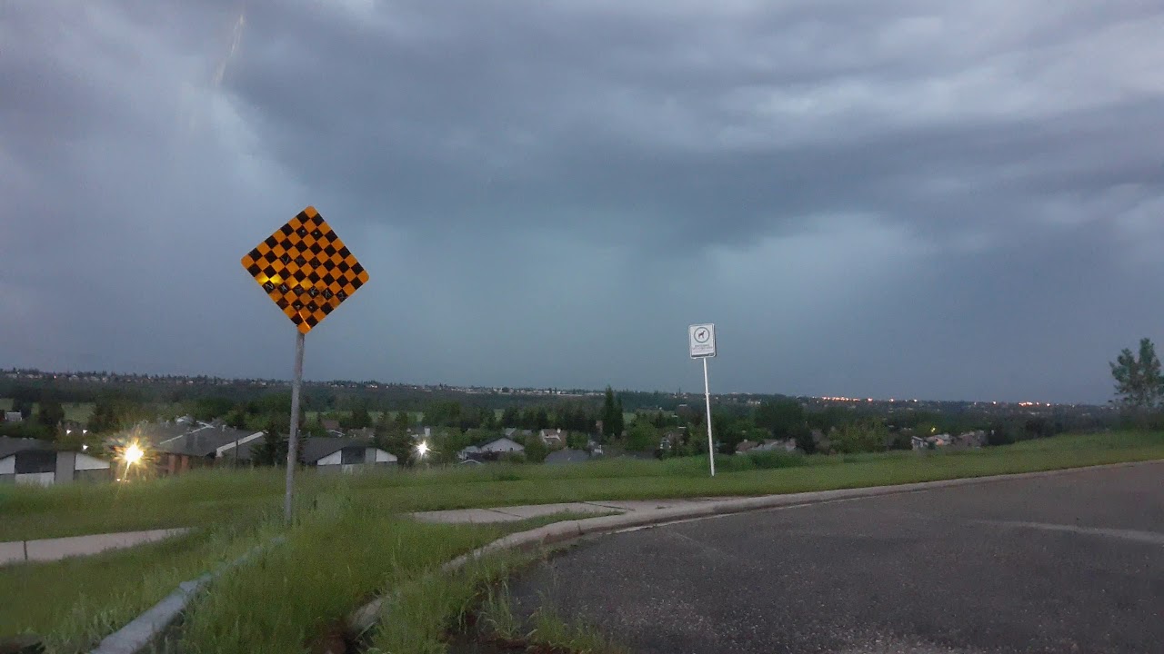 Lightning from a severe storm coming into Calgary looking Southeast ...