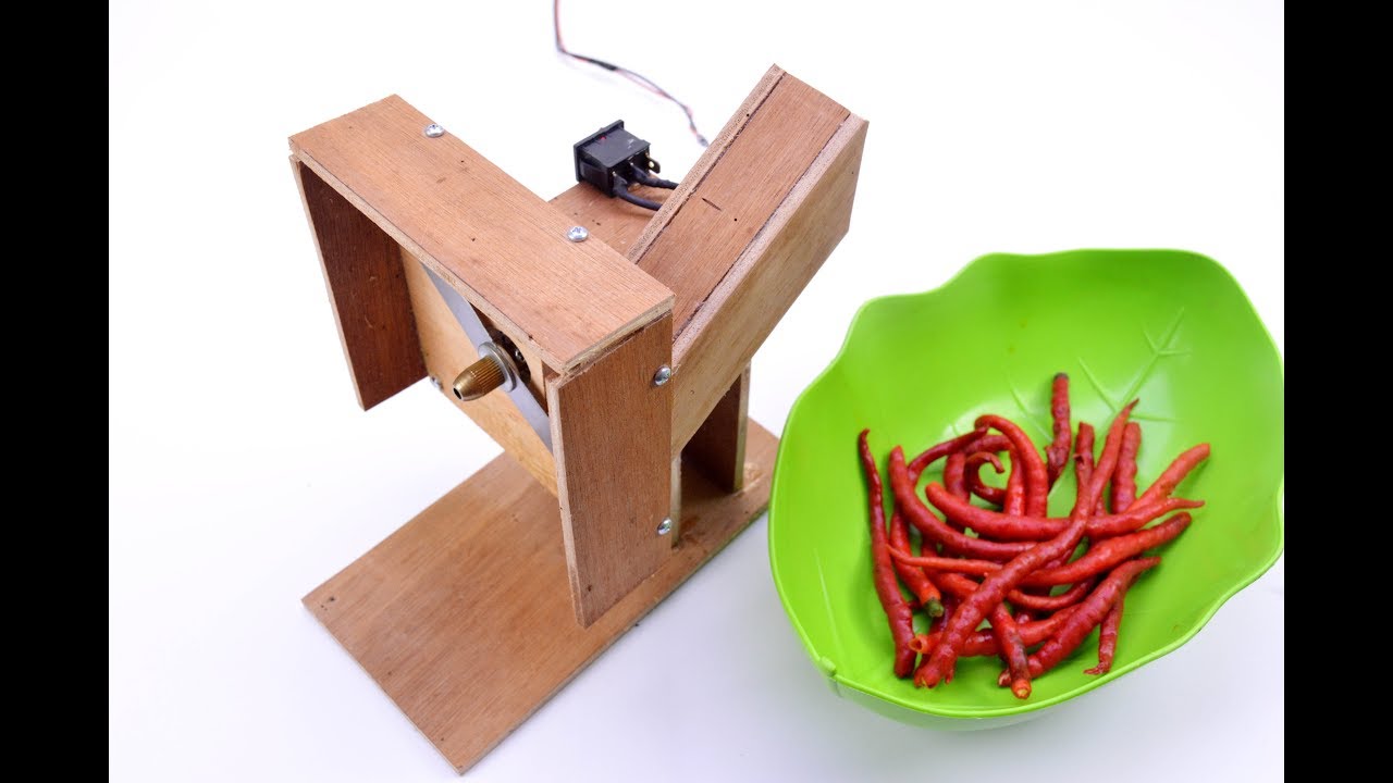 How to Make Chili Slicer Cutting Machine, You Can Make it at Home - YouTube