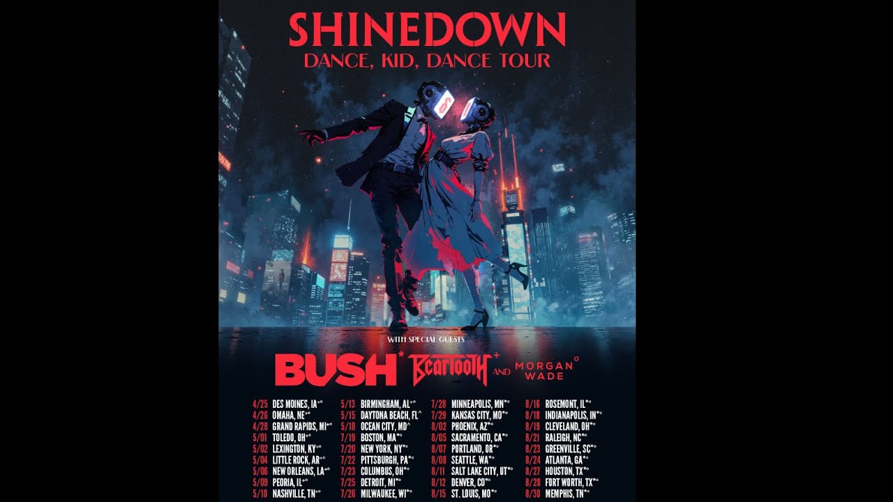 Shinedown 2025 tour ‘Dance, Kid, Dance Tour‘ w/ Beartooth, Bush on ...