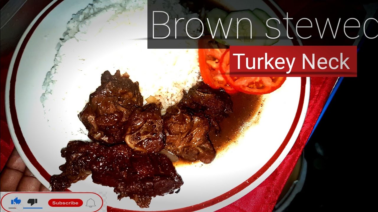 Brown stewed turkey neck - YouTube
