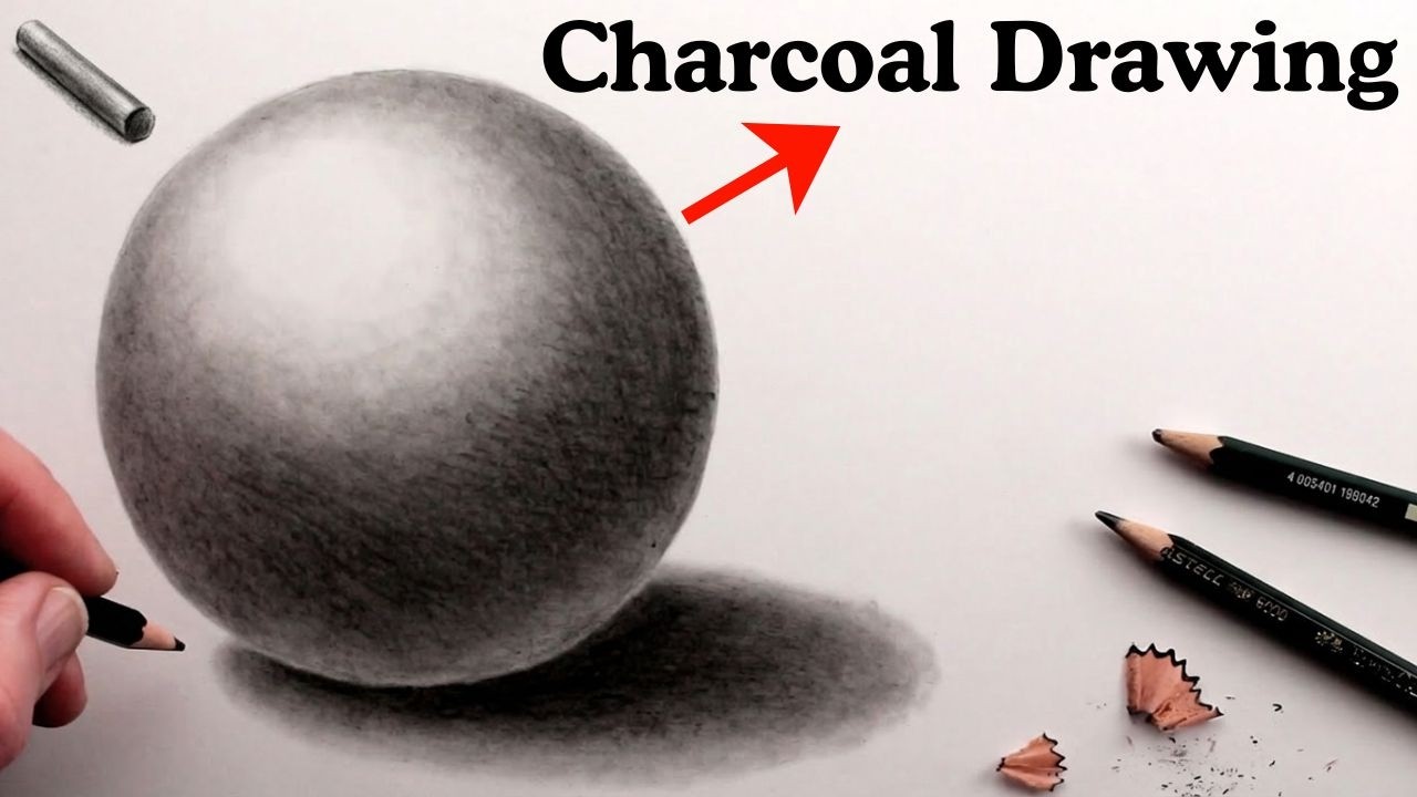 Charcoal drawing tutorial for beginners step by step/How to draw ...