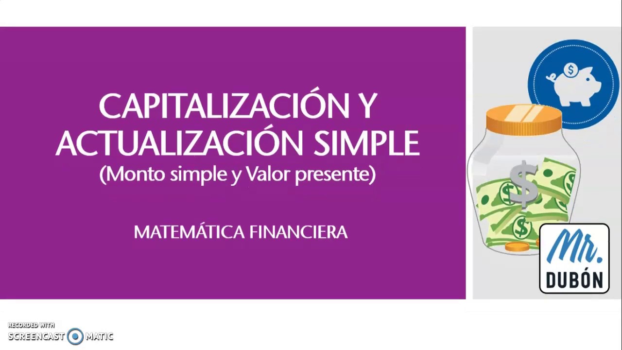 Capitalización y Actualización simples - MATEMÁTICA FINANCIERA - YouTube