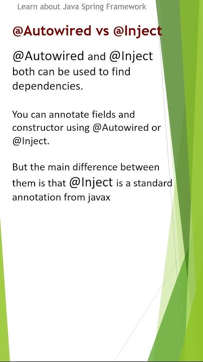 @Autowired vs @Inject #shorts #springboot3 #javainterviewquestions #spring #annotations - YouTube