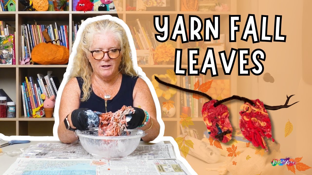 Yarn Fall Leaves 🍁 - DIY Fall Decoration - Yarn Scrap Craft Idea - YouTube