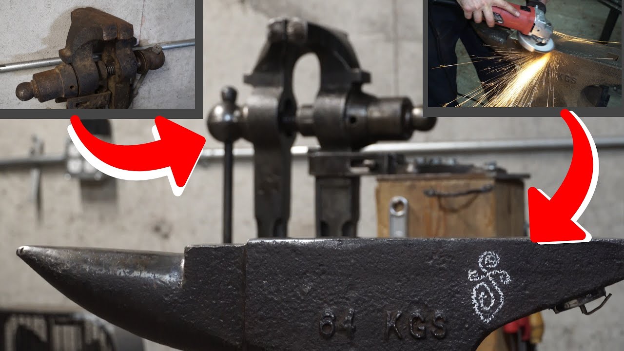 RESTAURATION d'une ENCLUME et d'un ÉTAU de FORGERON - YouTube