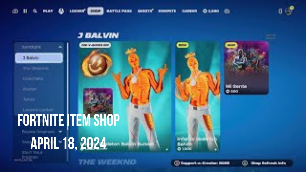 Fortnite Item Shop|April 18, 2024(*New* Inferno Skeleton Balvin Bundle ...