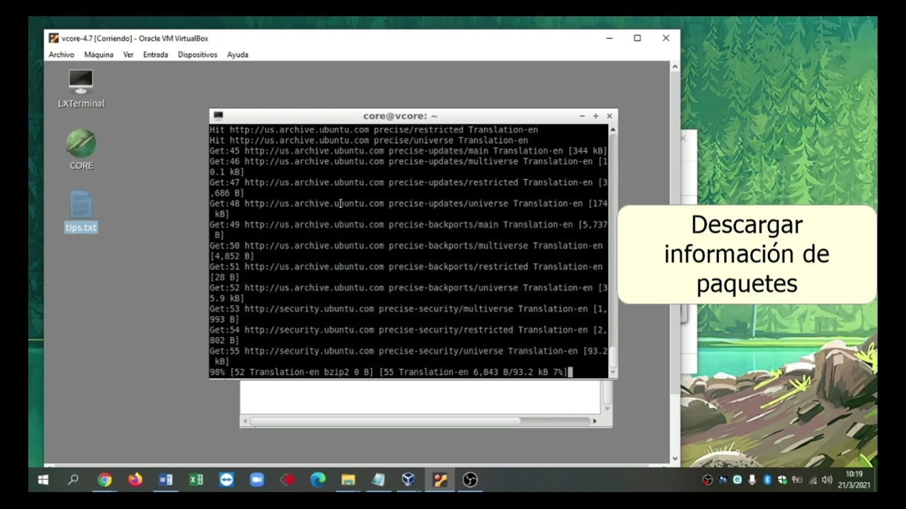 Instalación de VirtualBox y "Common Open Research Emulator" (CORE) - YouTube