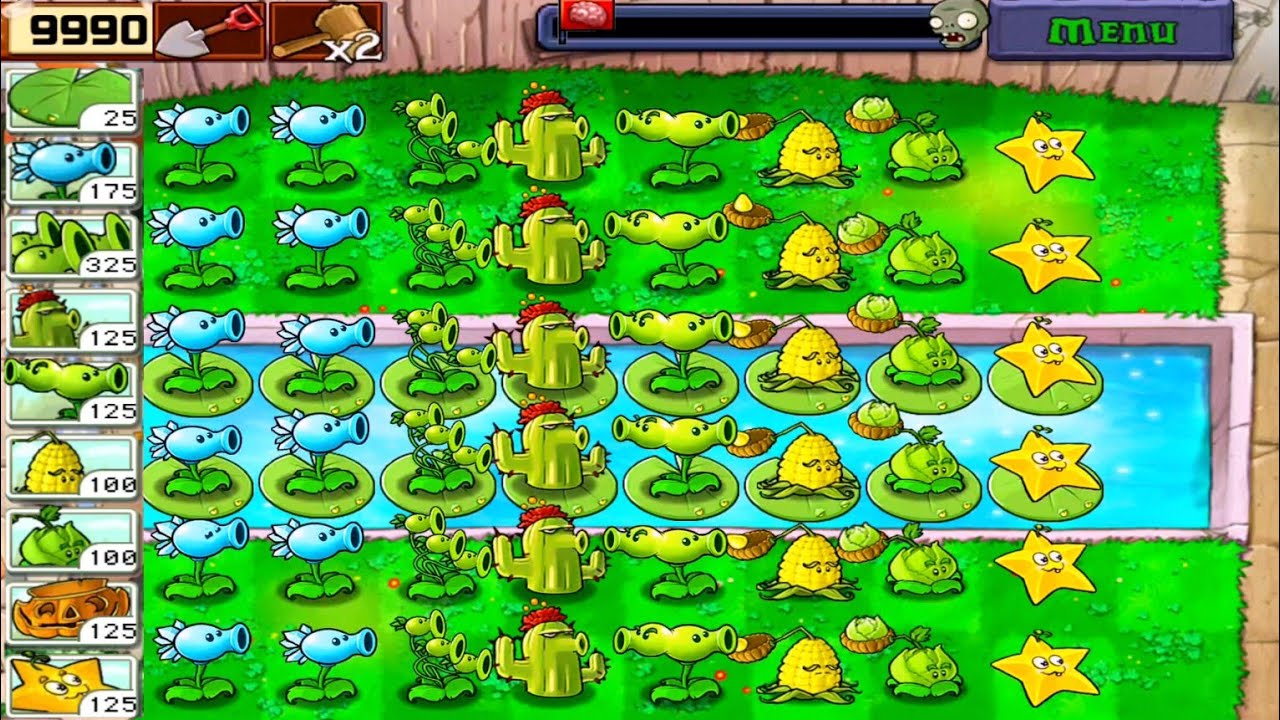 GAMEPLAY #123 | SNOW PEA VS THREEPEATER VS CACTUS VS SPLIT PEA VS ...