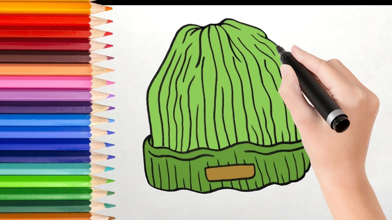 How to draw a cartoon beanie hat - YouTube