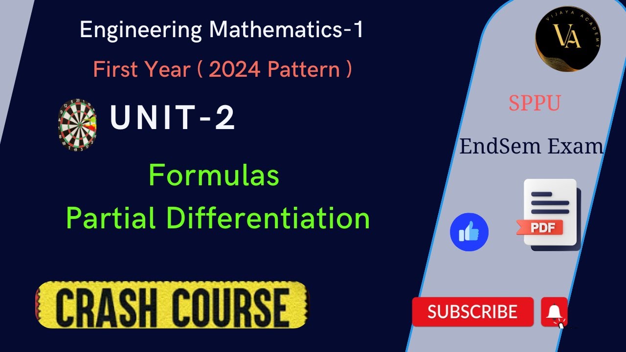 Unit-2 Partial Differentiation| Formulas| Engineering Mathematics-1 ...