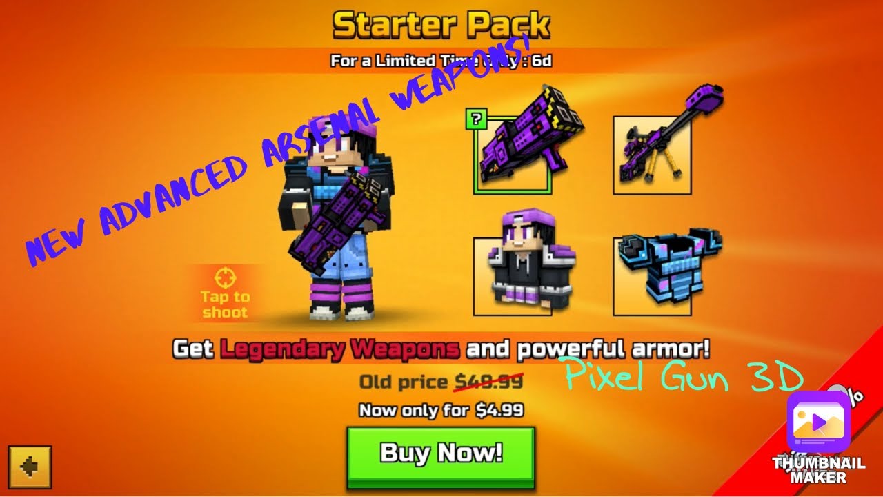 BUYING NEW ADVANCED ARSENAL STARTER PACK! | AND WEAPON GAMEPLAY | Pixel ...