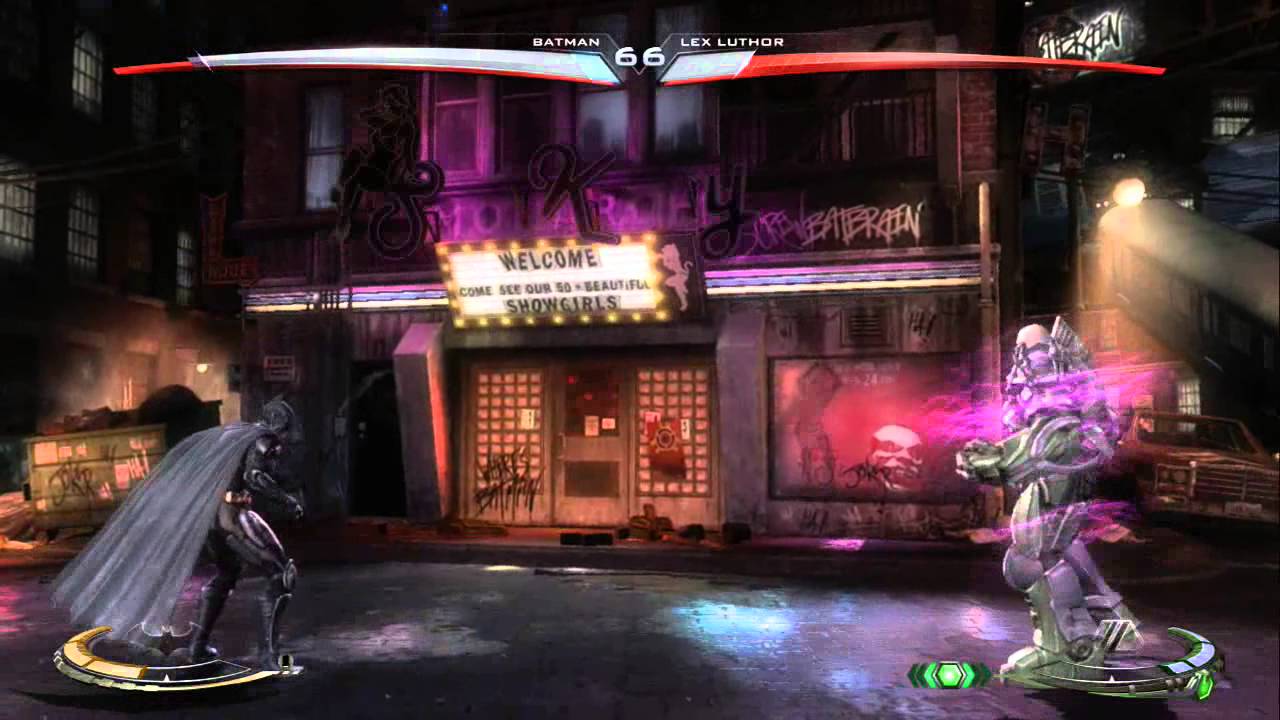 Injustice - Gods Among Us Demo batmobile hits batman? - YouTube