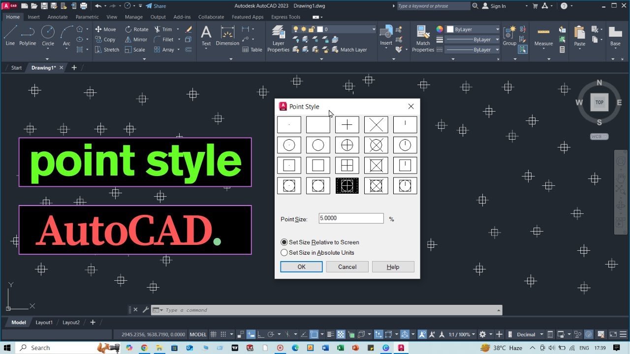 how to change point style in autocad | autocad me point style kaise ...