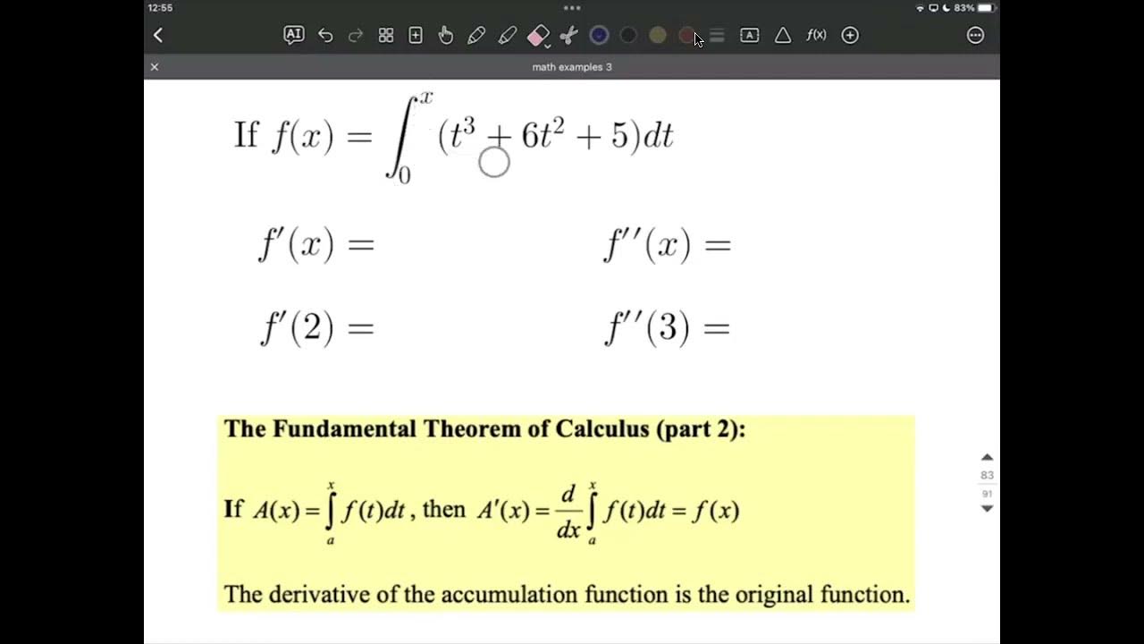 Finding derivative of function defined as integral - YouTube