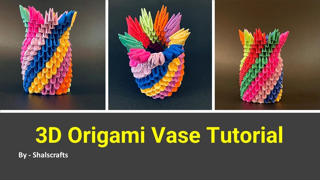 3D Origami Vase Tutorial - YouTube