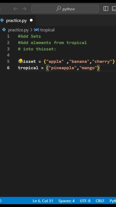 Add Sets Python Pythonprogramming Coding Pythoncoding Programming 7178